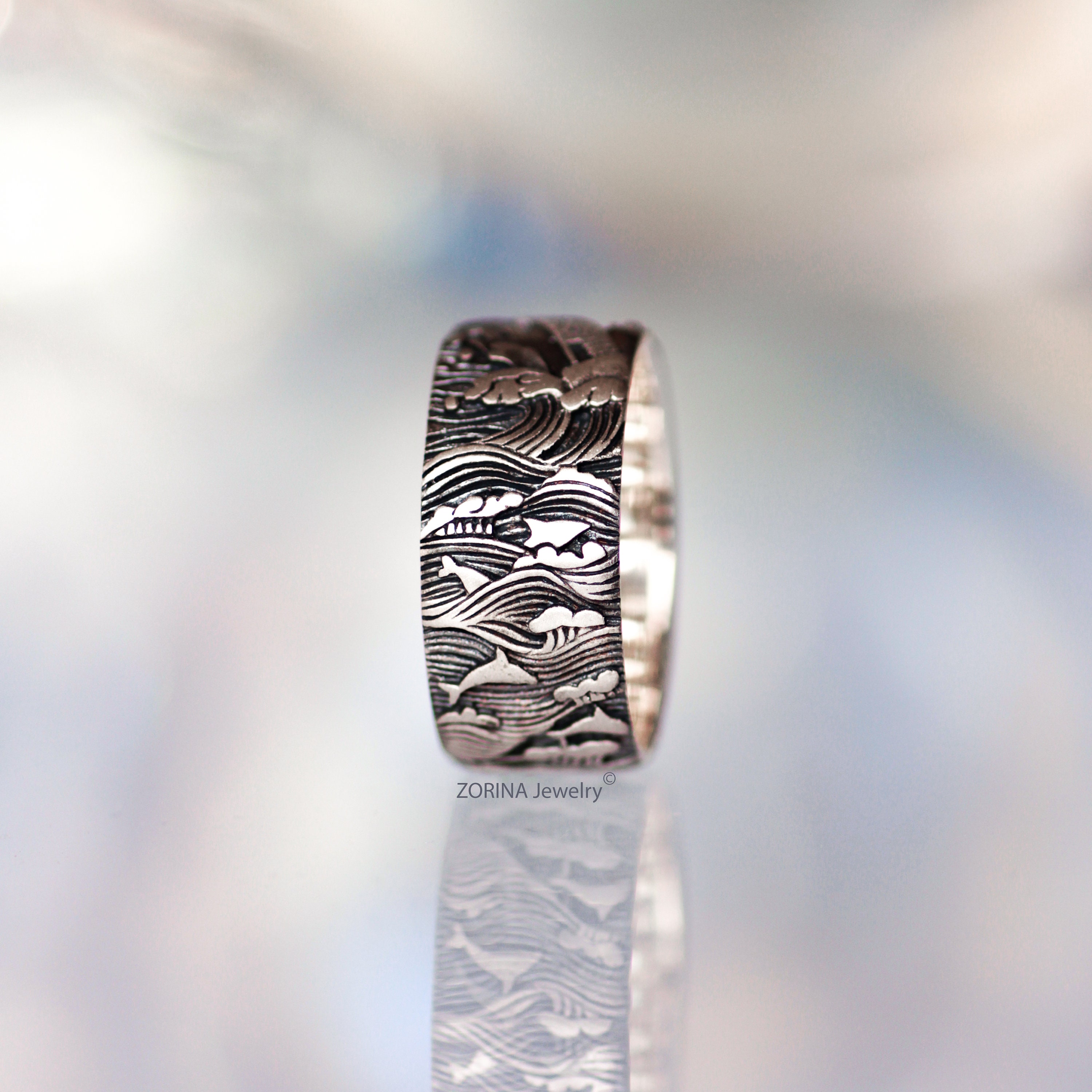 Ocean Ring Ring Lighthouse Ring With the Ocean Waves - Etsy