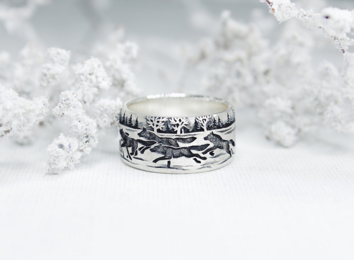 Wolf Pack Ring Twin Wolf Ring Wolf Ring Amulet Ring - Etsy