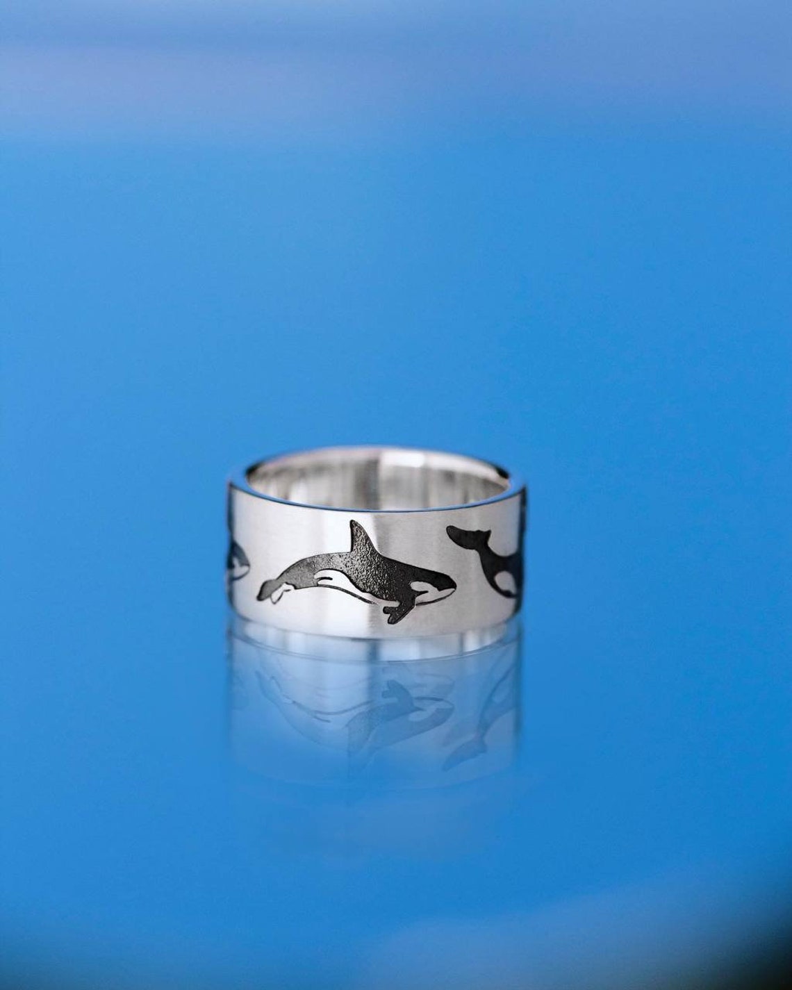 Killer Whale Ring Wide Ring Killer Whale Killer Whales on - Etsy