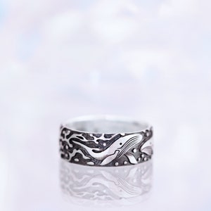 Ocean Ring - Whale Ring - Author's Sea Ring - Singing Whales - Whale Couple Ring - Whale Promise ...