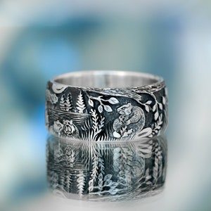 River Beavers Handmade Ring - Cute Beaver Builders - Mom and Baby ...