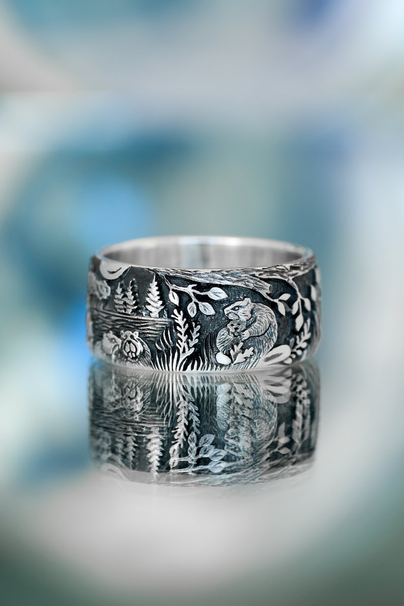 River Beavers Handmade Ring - Cute Beaver Builders - Mom and Baby ...