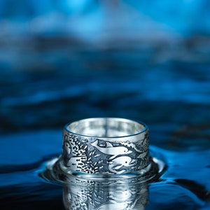 Diver Ring - Ocean Inspired Ring - Unique Ocean Ring - Craftsman Silver ...