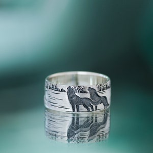 Handmade Wolf Pack Ring – Twin Wolves Amulet Band - Etsy
