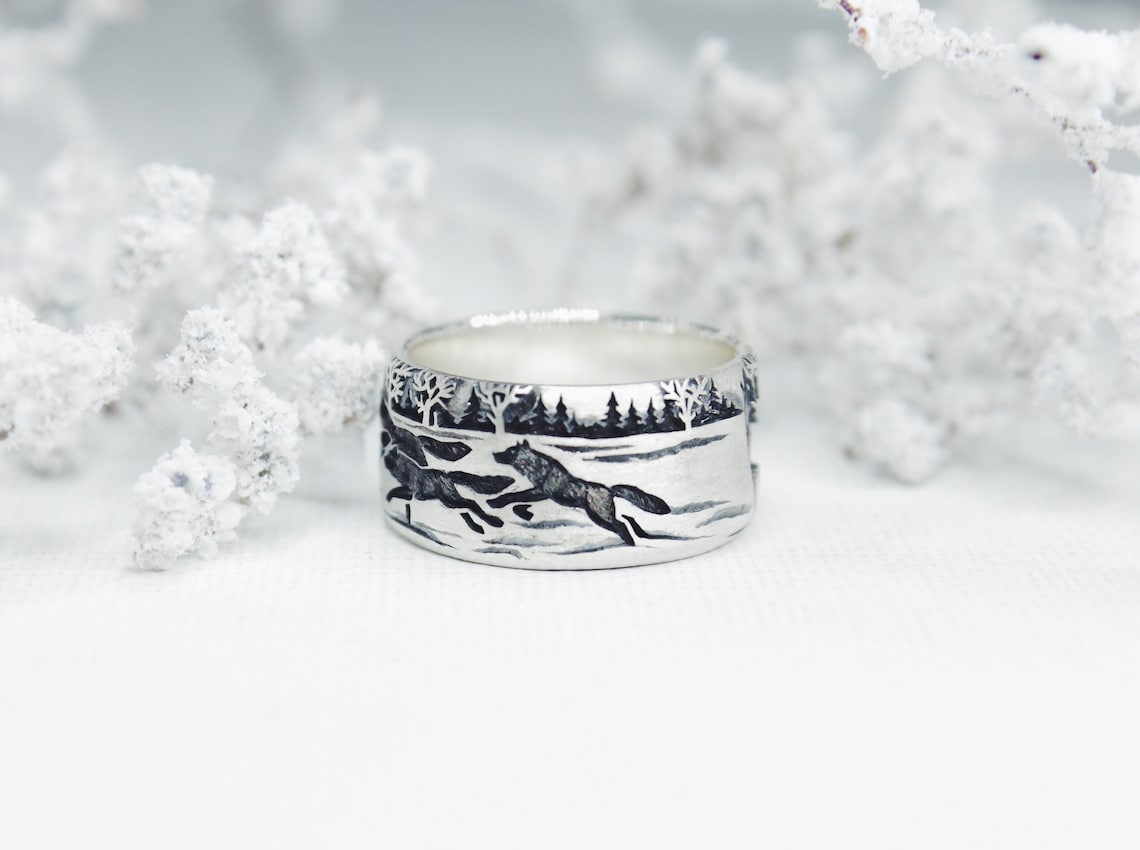 Wolf Pack Ring Twin Wolf Ring Wolf Ring Amulet Ring - Etsy
