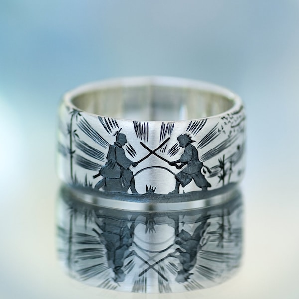 Japanese Engraving Ring - Etsy