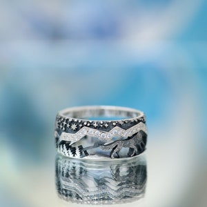 Mountain Wolf Ring - Dainty Ring - Wolf Ring for Women - Vintage Style ...