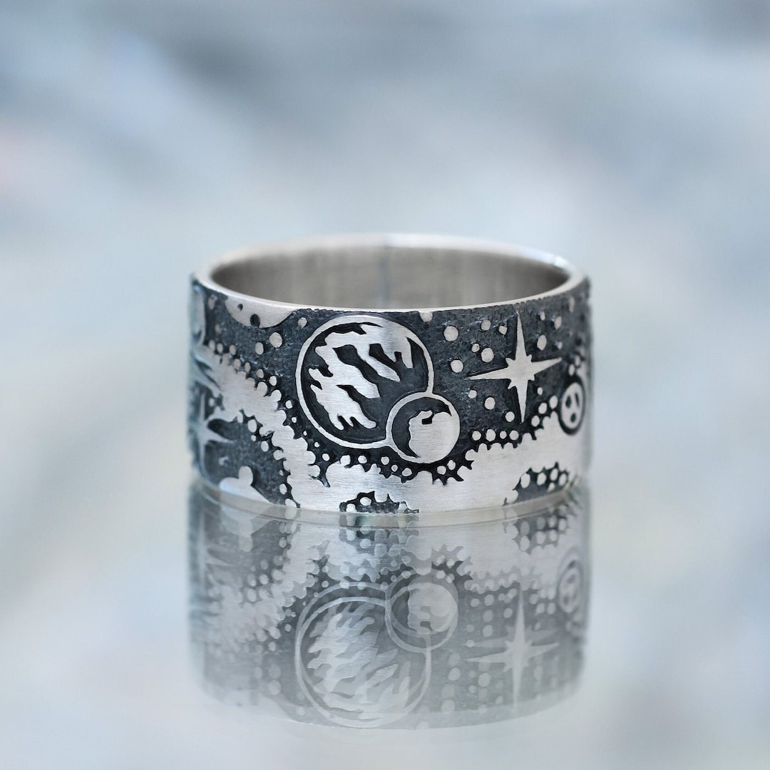 Space Ring Ring of the Planet Space Jewelry Ring of a Comet Planets ...