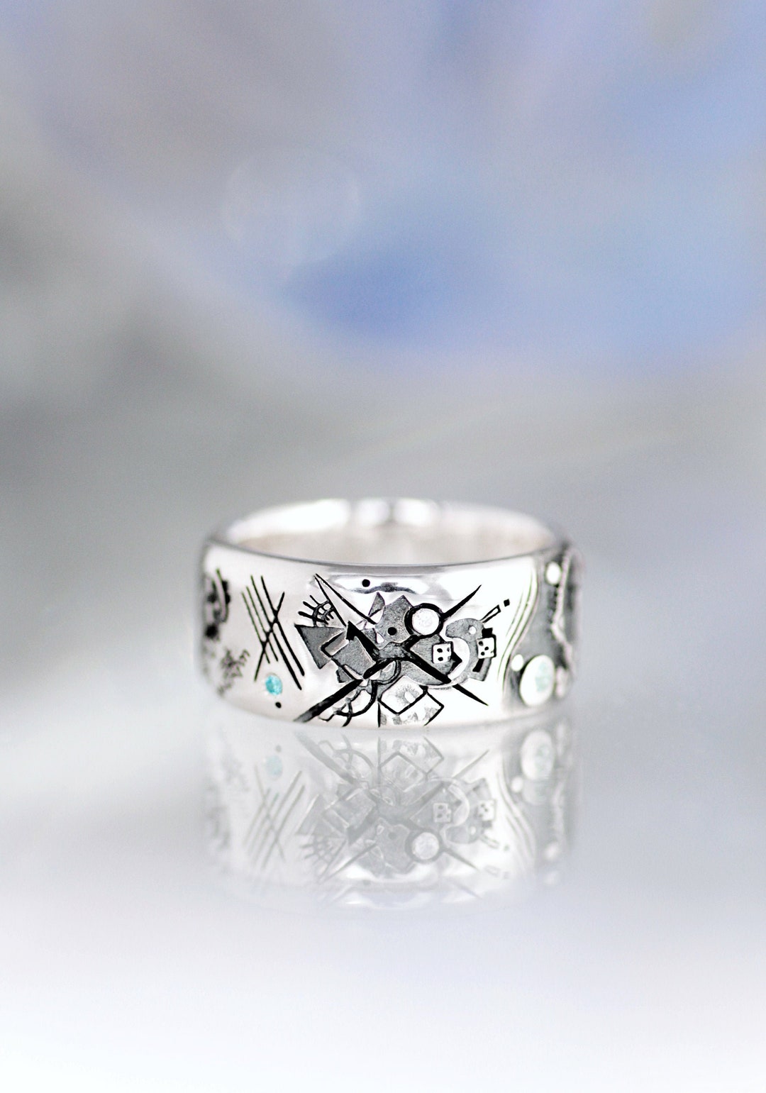 ART Ring - Kandinsky - Unusual Ring - Ring Minimalism - Graphics in Art ...