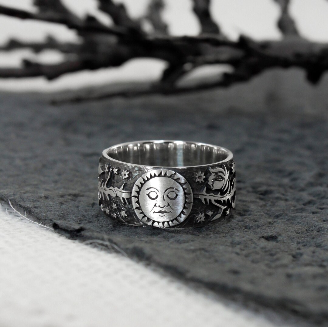 Ring Sun and Moon the Rose Magic Ring Celestial Ring Sun - Etsy