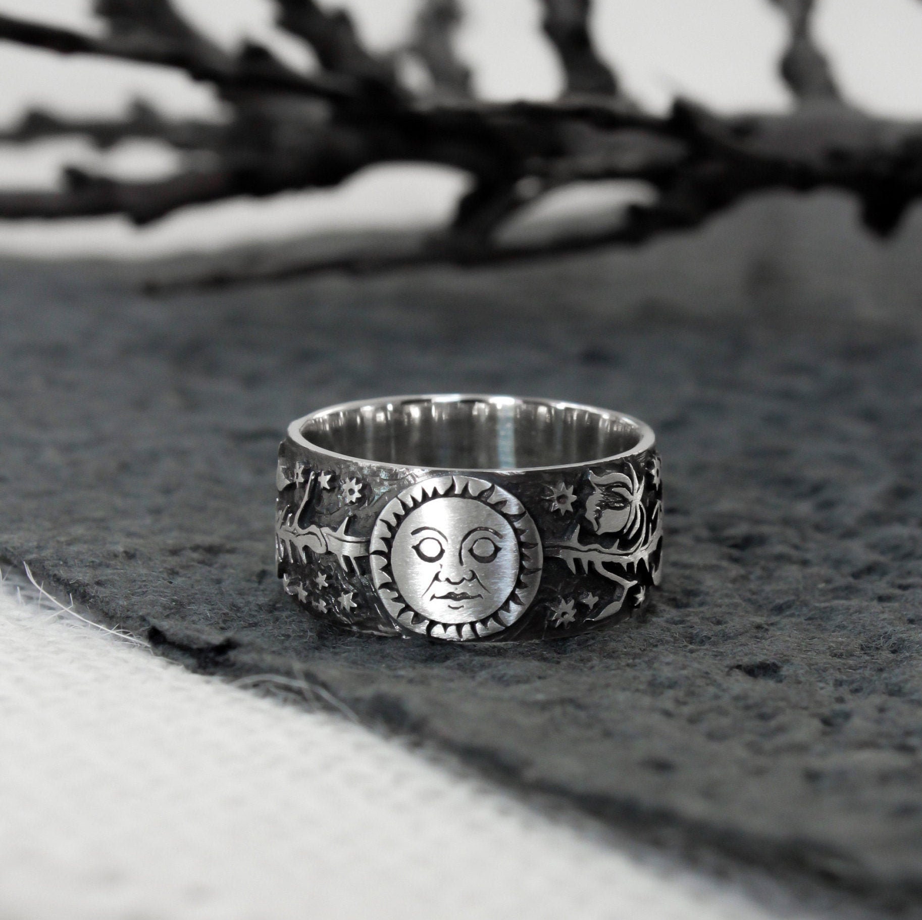 Ring Sun and Moon the Rose Magic Ring Celestial Ring Sun | Etsy