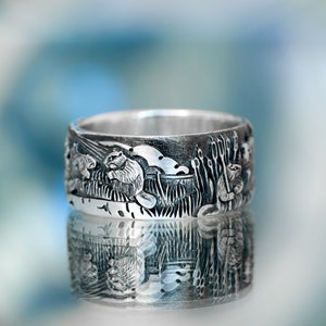 River Beavers Handmade Ring - Cute Beaver Builders - Mom and Baby ...