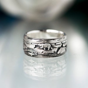 Handmade Sterling Silver Polar Bear Ring, Arctic Wildlife Jewelry - Etsy