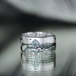 Bird Ring in Silver - Swifts Ring - Pair of Swifts Ring - Author Ring ...