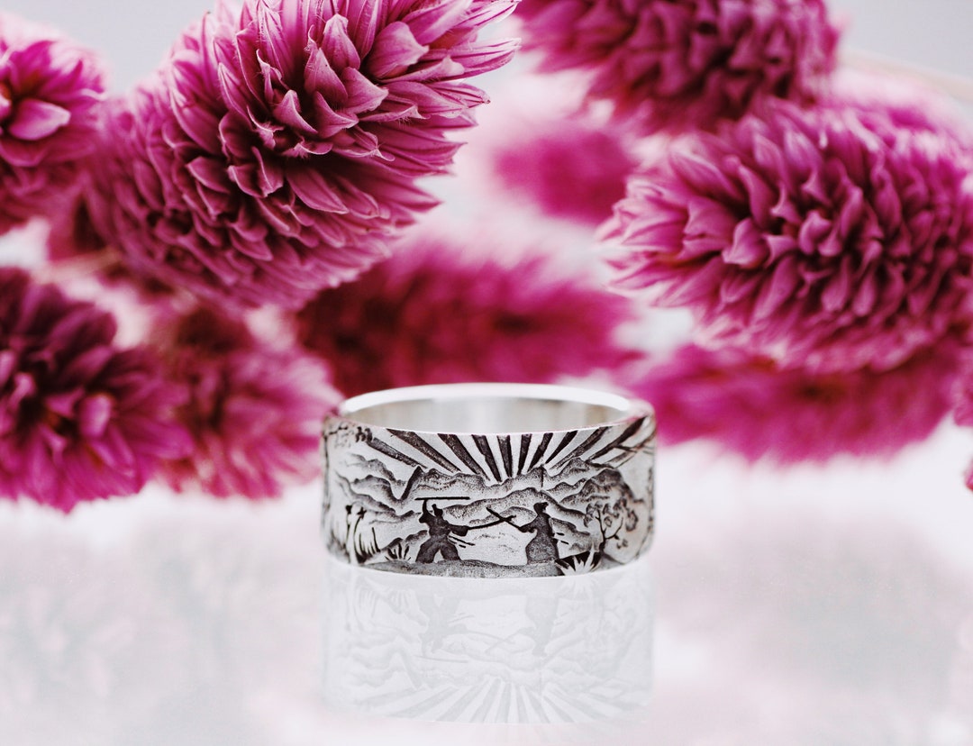 Samurai Ring Japanese Ring Japanese Engraving Samurai - Etsy