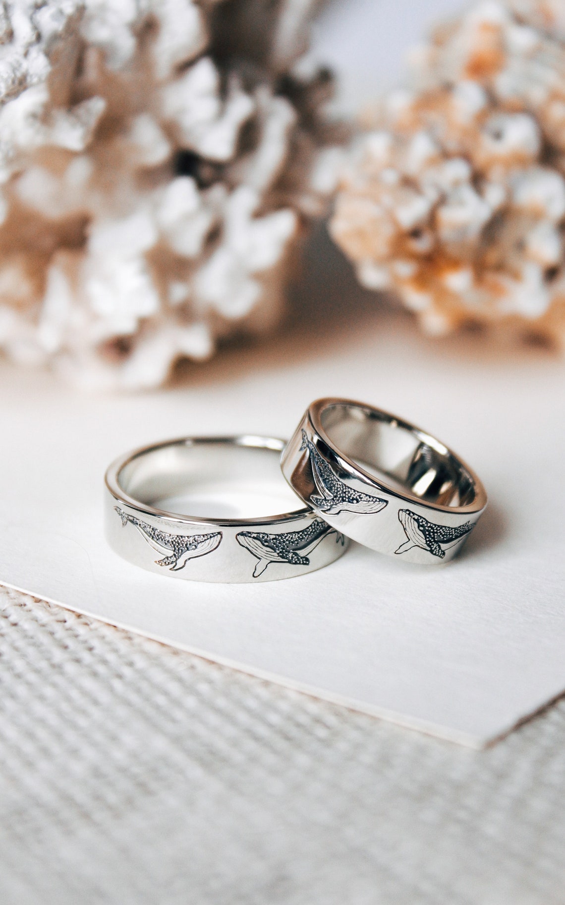 Sterling Silver Whale Rings for Couples – Ocean Promise Rings - Etsy