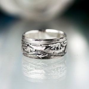 Handmade Sterling Silver Polar Bear Ring, Arctic Wildlife Jewelry - Etsy