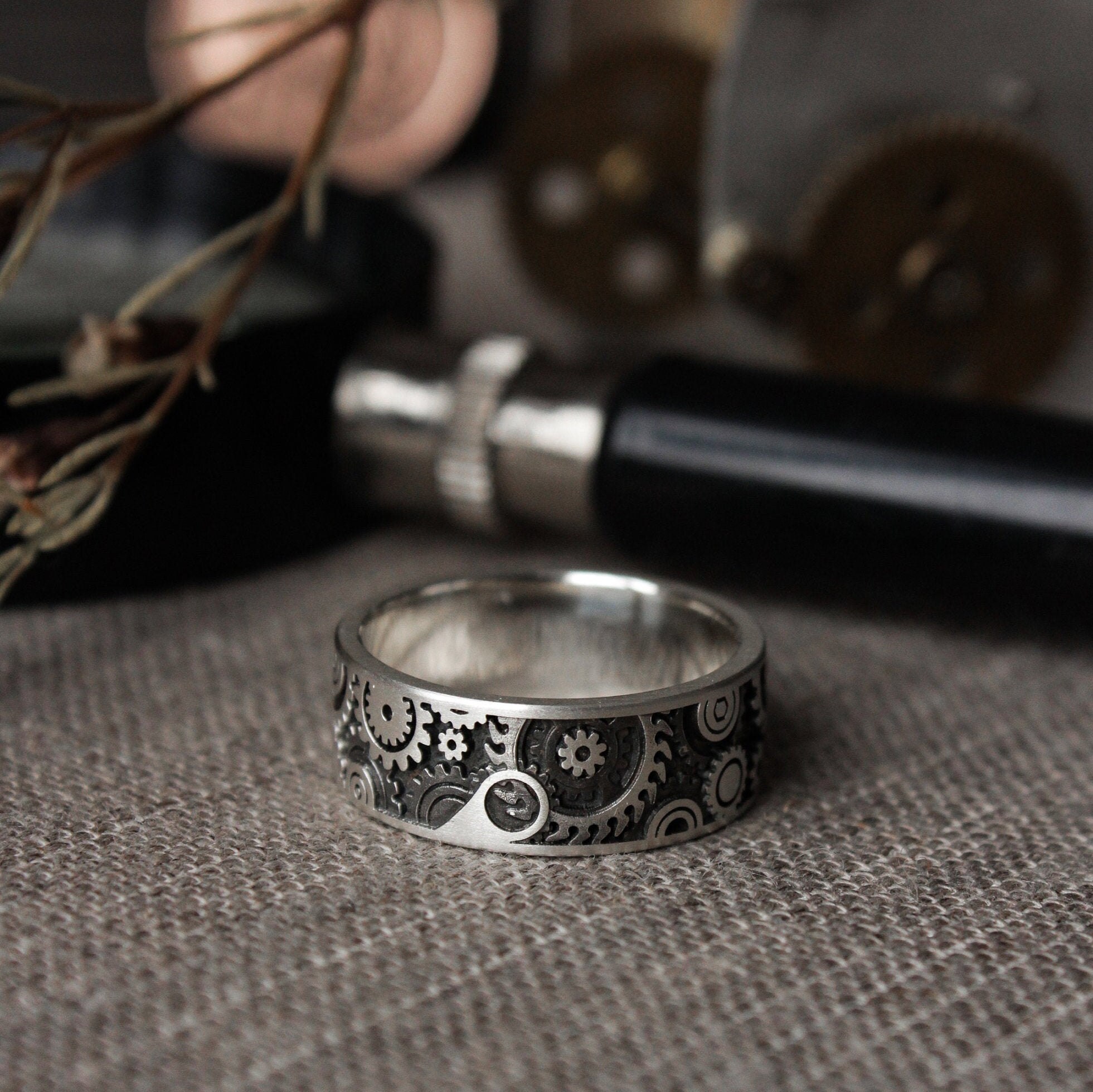 Ring mechanisms / Wide Ring / Сlockwork / Gears / - Etsy Singapore