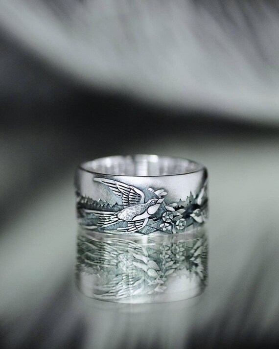 Bird Ring in Silver Swifts Ring Pair of Swifts Ring - Etsy