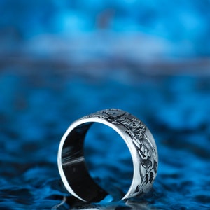 Diver Ring - Ocean Inspired Ring - Unique Ocean Ring - Craftsman Silver ...