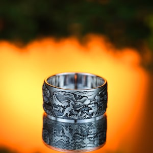 Handmade Sterling Silver T-rex Ring – Wide Band Dinosaur Jewelry - Etsy