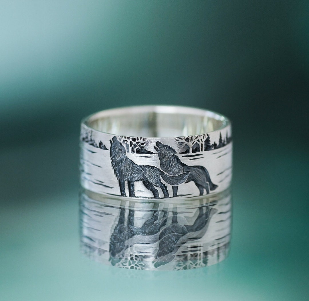 Wolf Pack Ring - Twin Wolf Ring - Wolf Ring - Amulet Ring - Etsy
