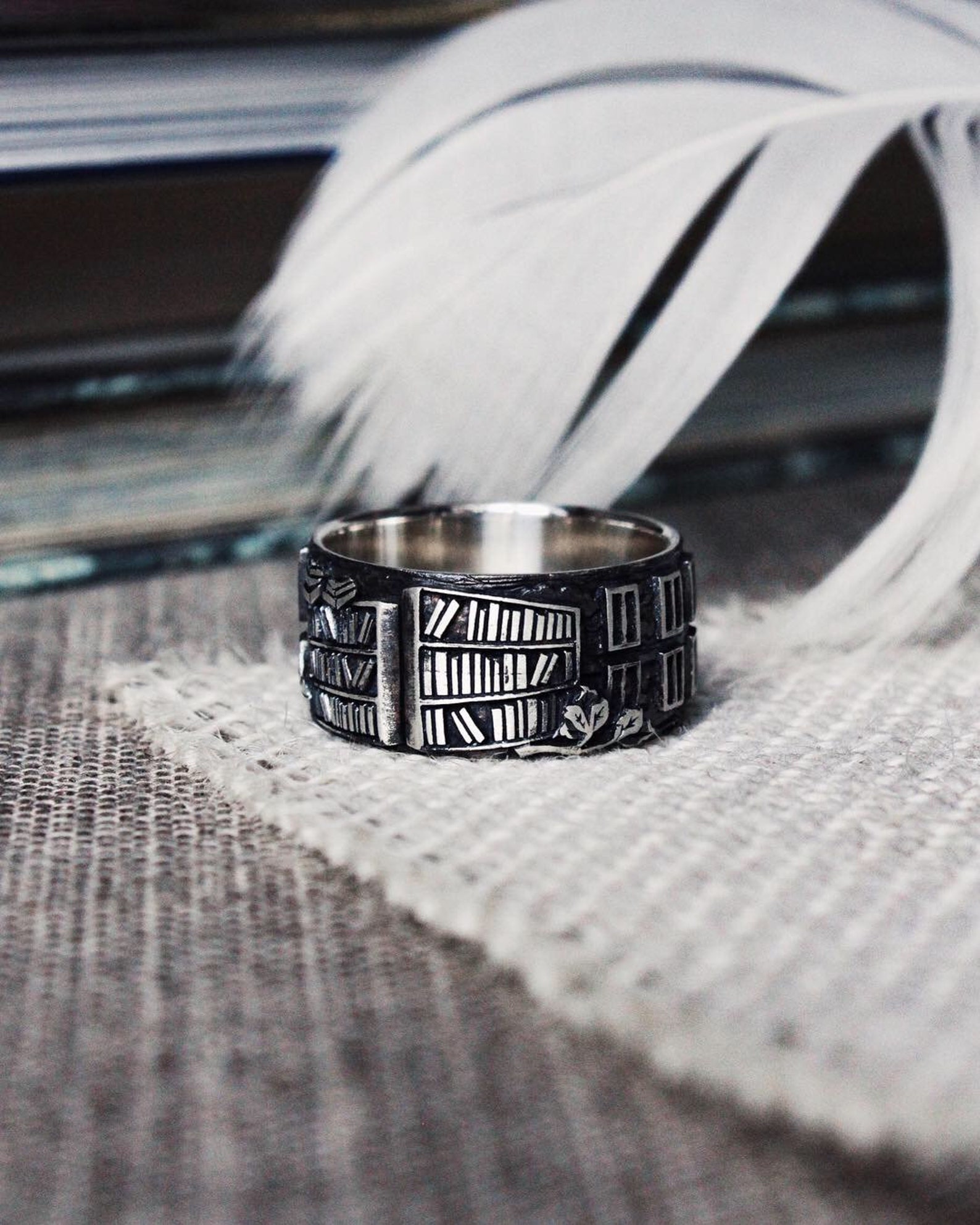 Secret Library Ring With Books Archivist Ring - Etsy