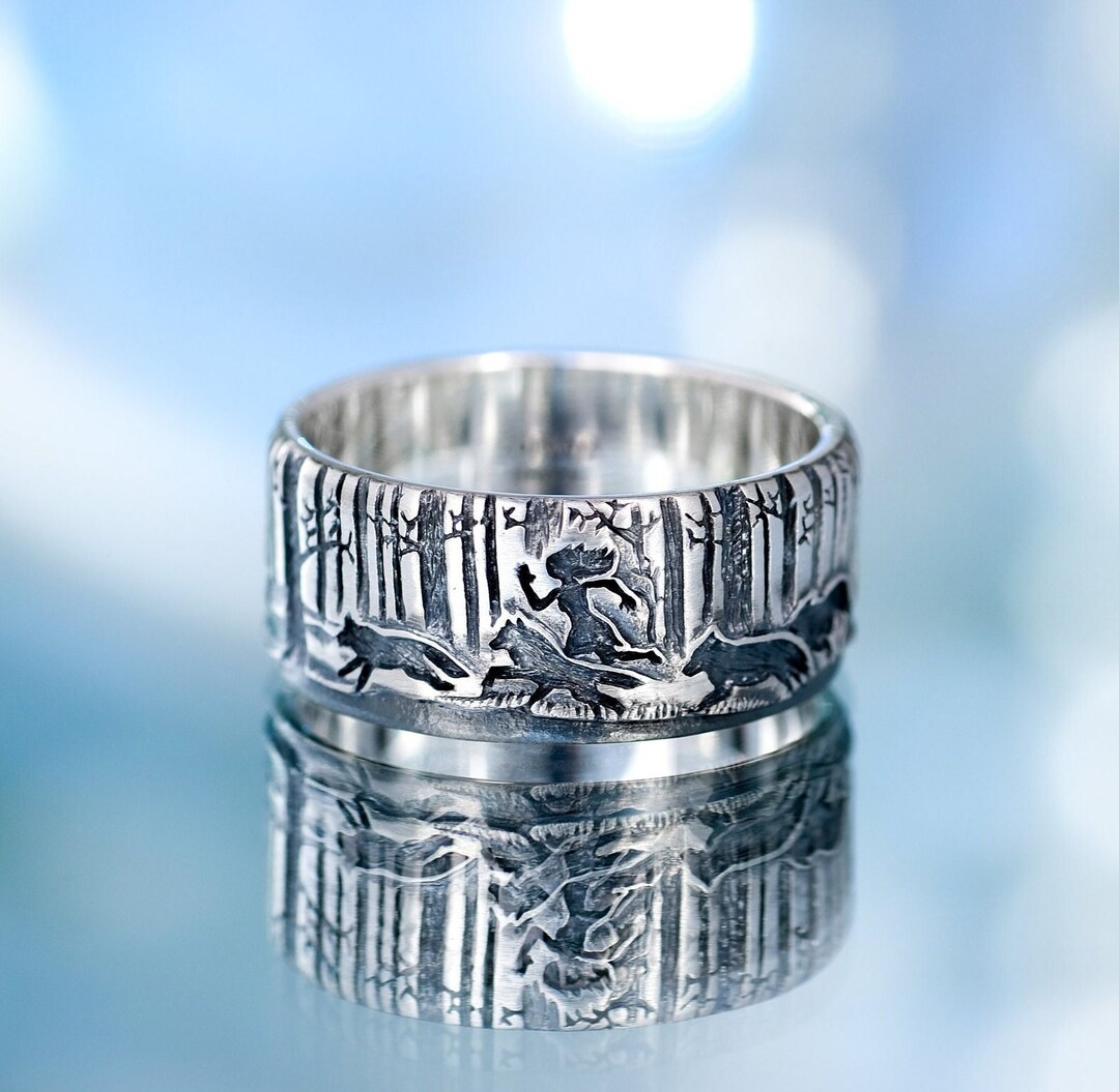 Running With Wolves - Girl With a Wolf Pack - A Wide Ring for a Woman ...