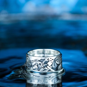 Diver Ring - Ocean Inspired Ring - Unique Ocean Ring - Craftsman Silver ...