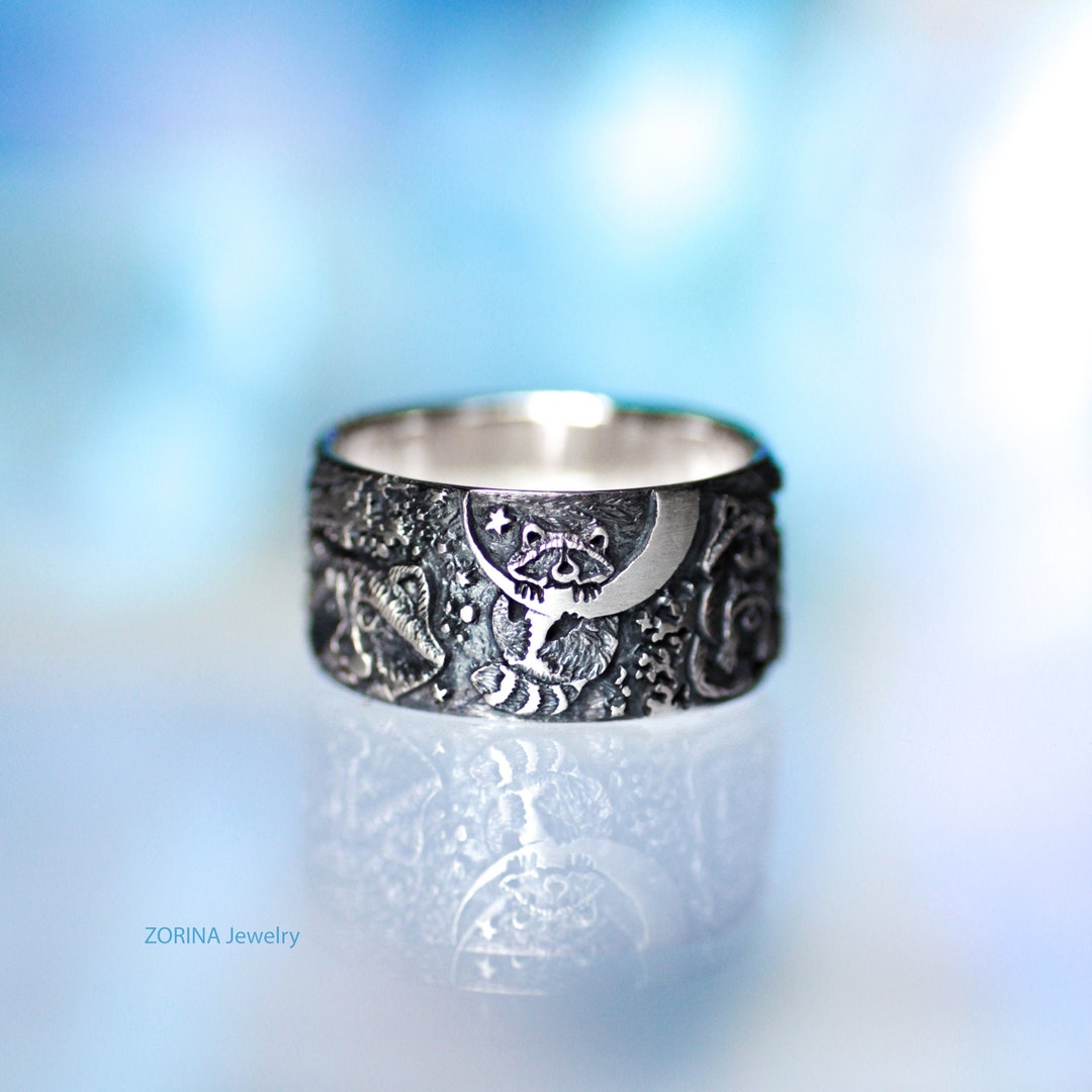 Raccoon Ring Raccoon Stripes Raccoon With Baby Raccoon - Etsy