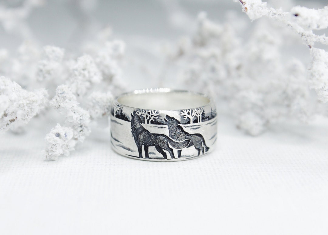Wolf Pack Ring Twin Wolf Ring Wolf Ring Amulet Ring - Etsy