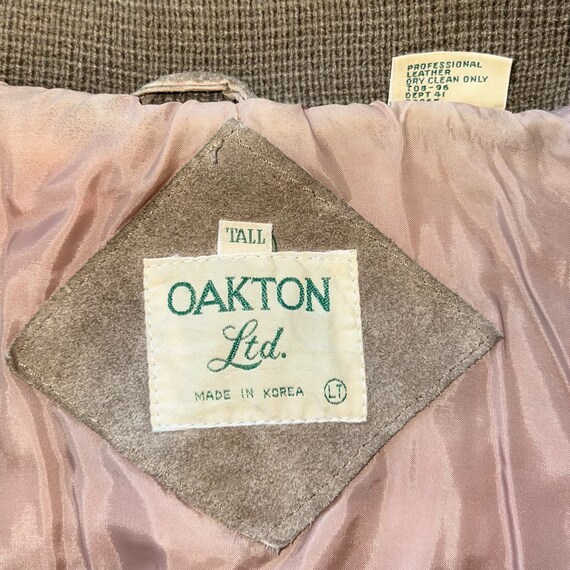 Vintage Suede Panel Jacket Mens LT 80s Brown Knit Oak… - Gem