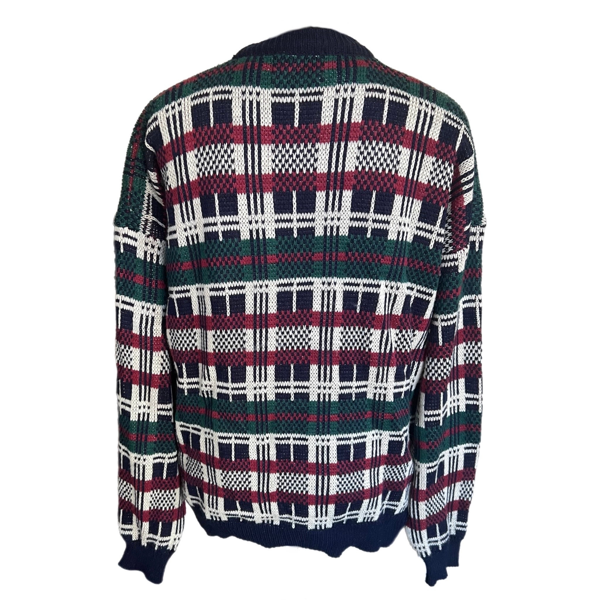 Vintage Kurt Cobain Cardigan Mens Large 80s Botany 500 Plaid Knit ...