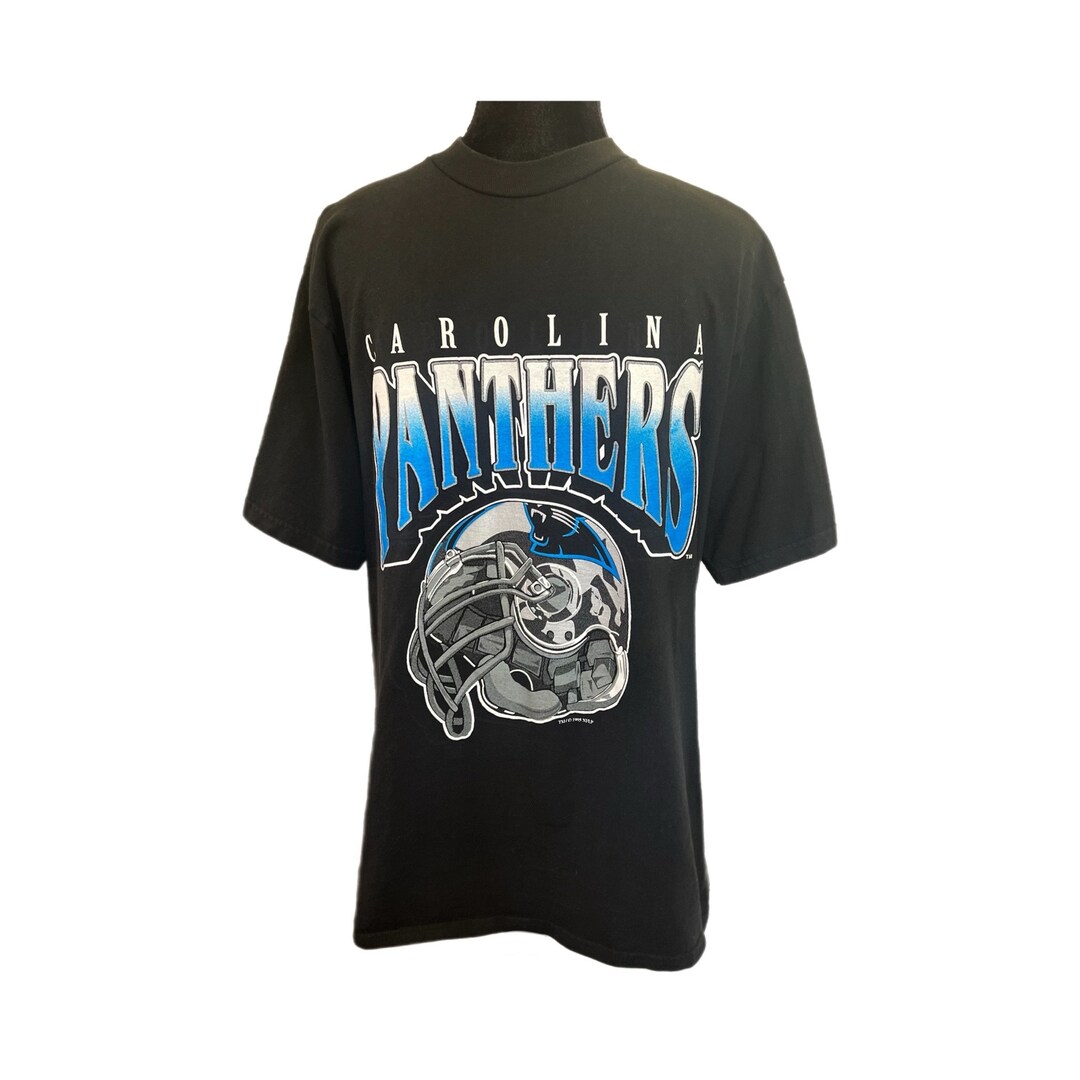 Vintage Carolina Panthers Tshirt Size Large Black 1995 NFL Football Tee ...