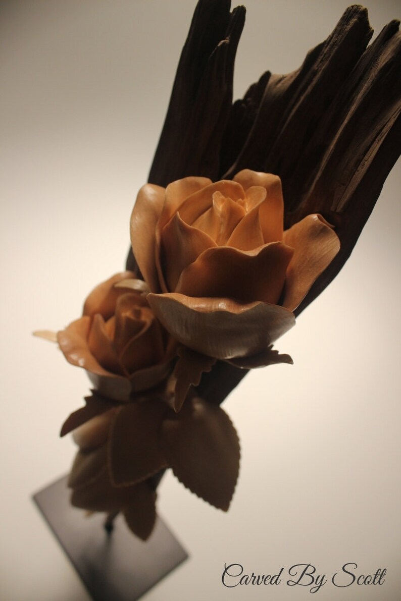 Rose Art Hand Carved Wood Roses Handmade Rose Rose | Etsy