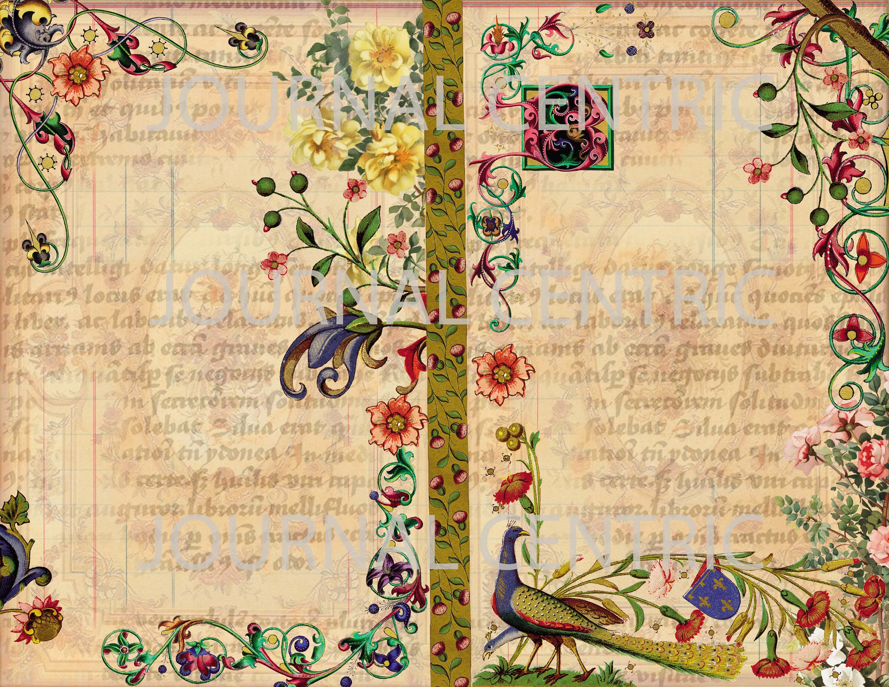 Medieval Floral Digital Journal Kit - Etsy