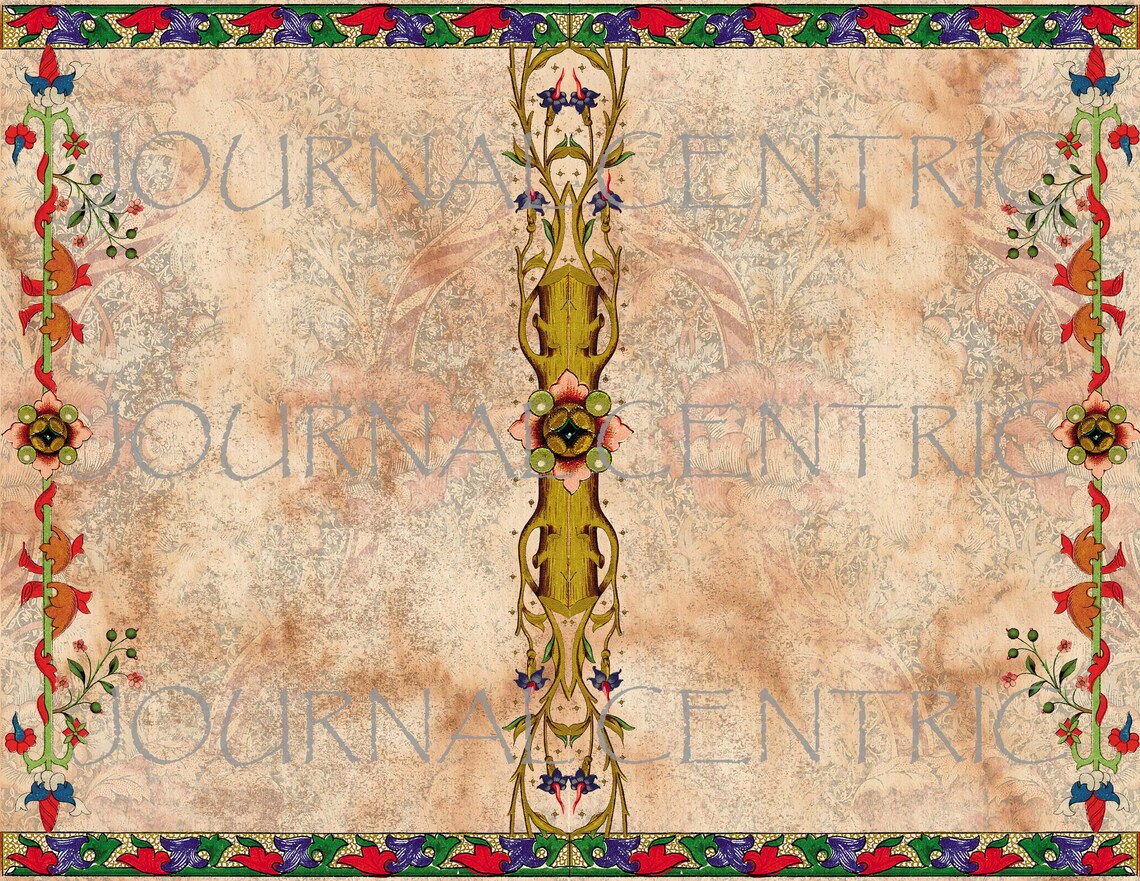 Medieval Floral Theme Digital Journal Pages Kit | Etsy