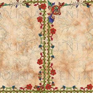 Medieval Floral Theme Digital Journal Pages Kit - Etsy