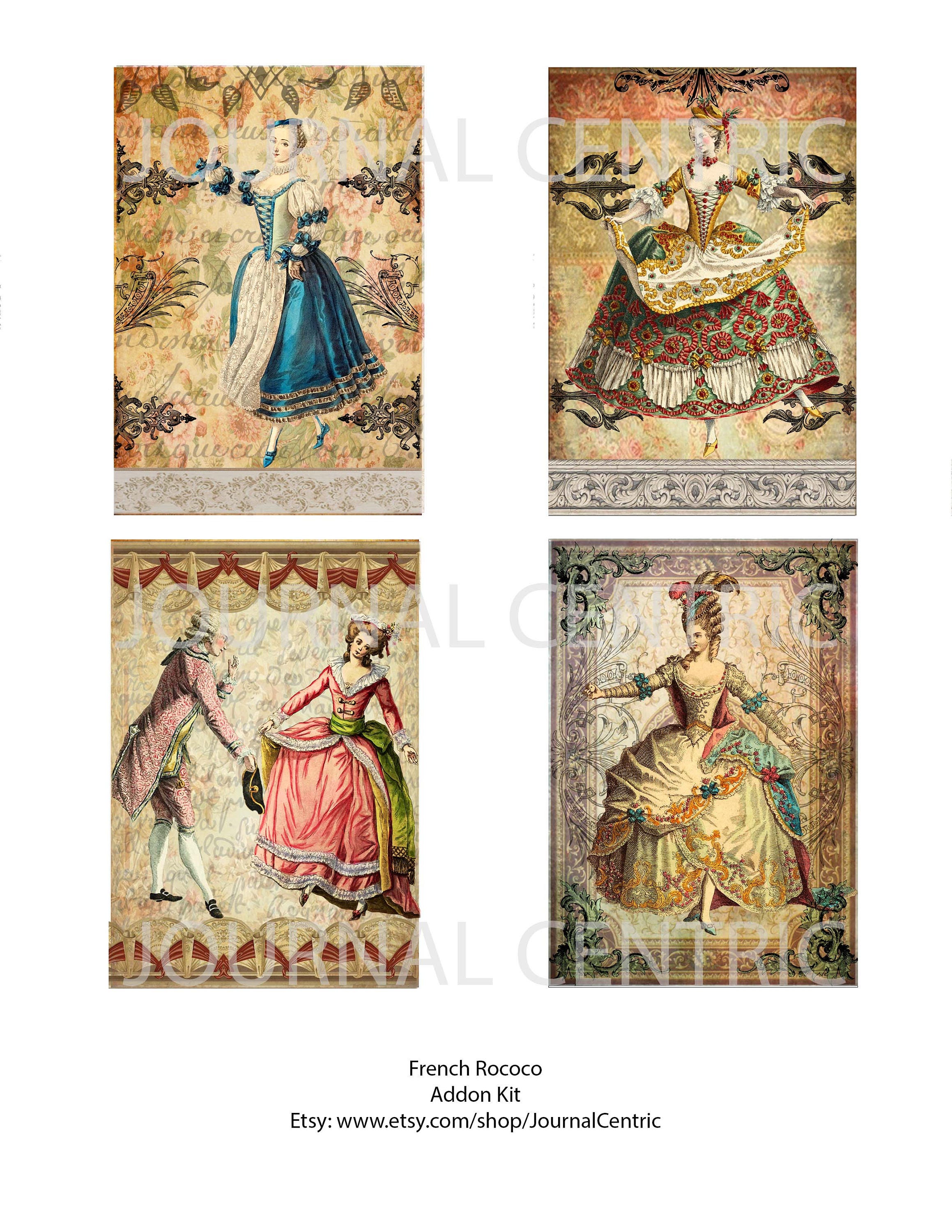 French Rococo Digital Journal Add-on Kit - Etsy
