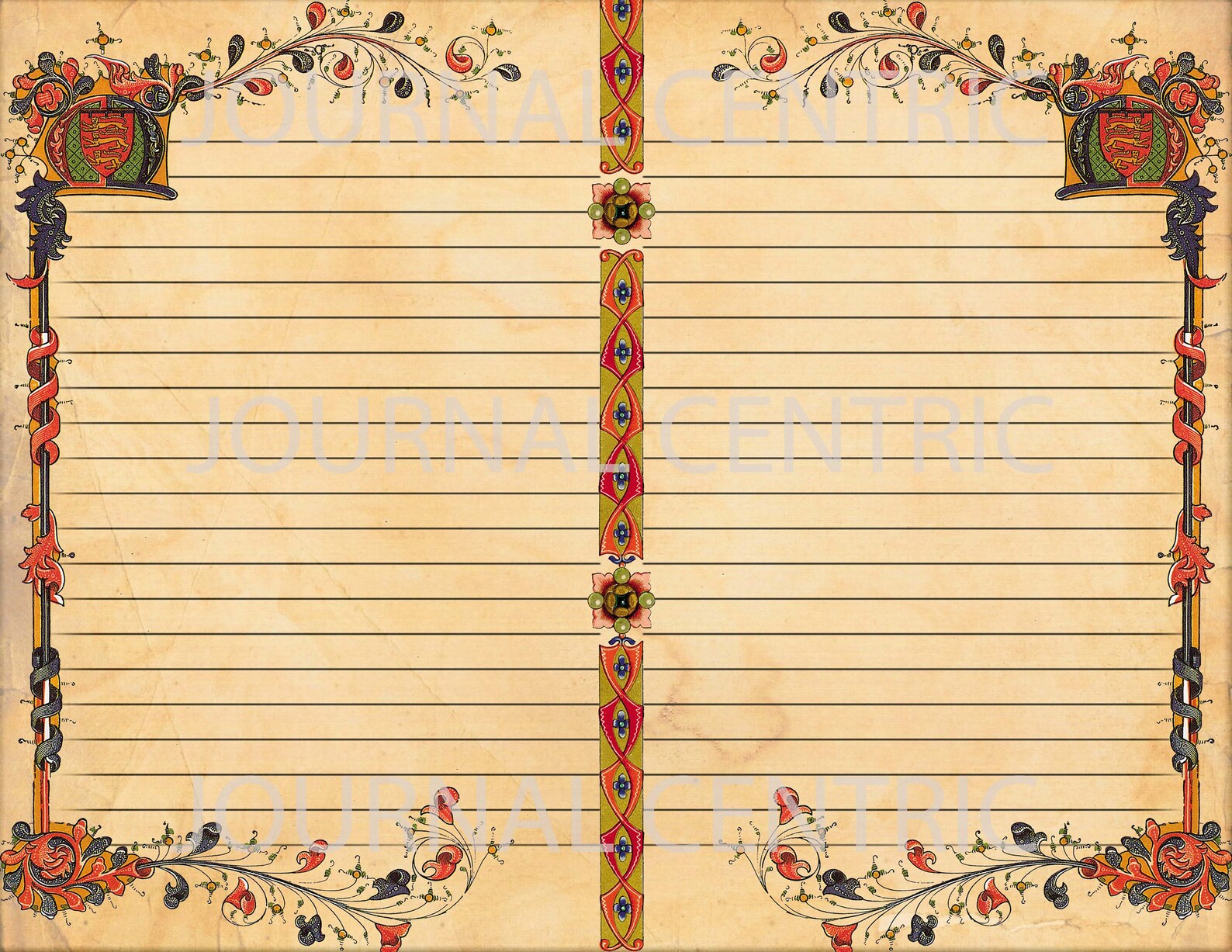 Medieval Floral Digital Journal Kit - Etsy