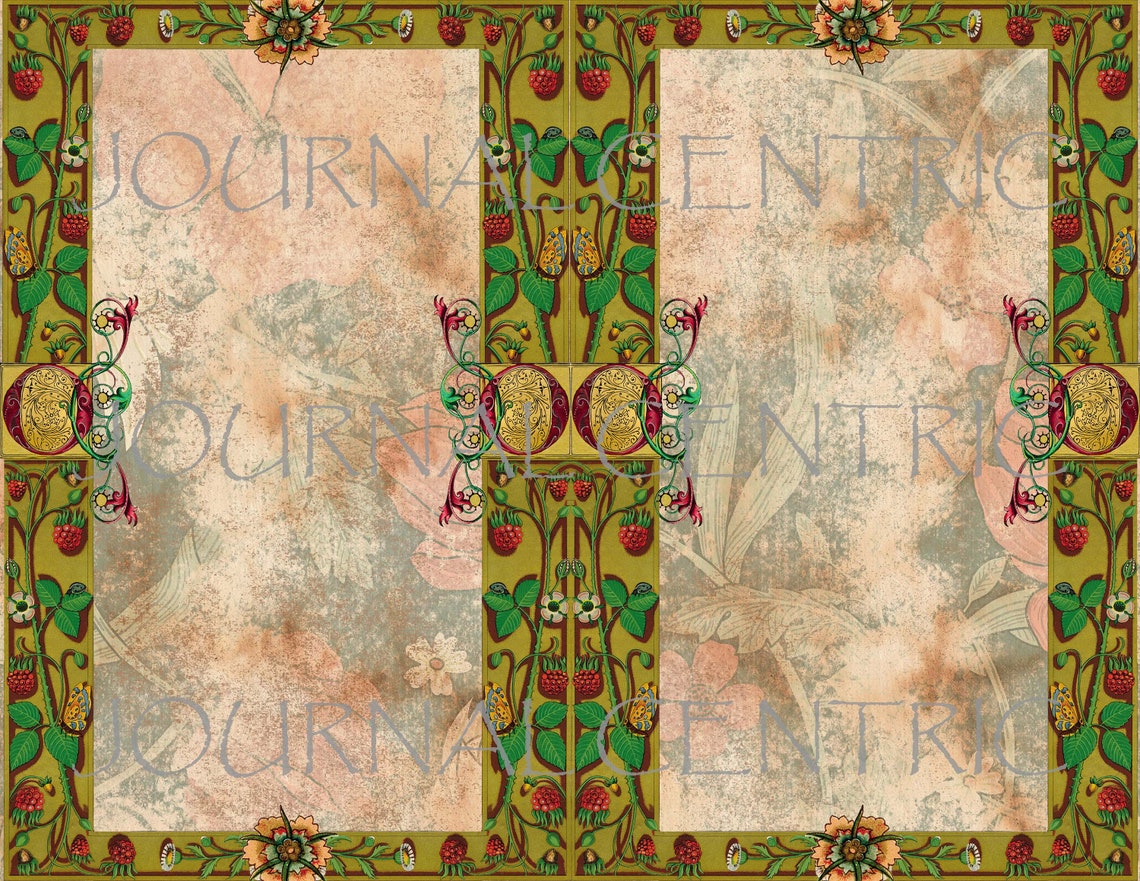 Medieval Floral Theme Digital Journal Pages Kit - Etsy