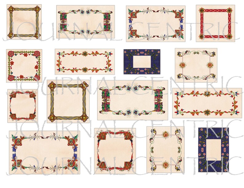 Fancy Medieval-themed Labels Digital Kit Collage Pieces - Etsy