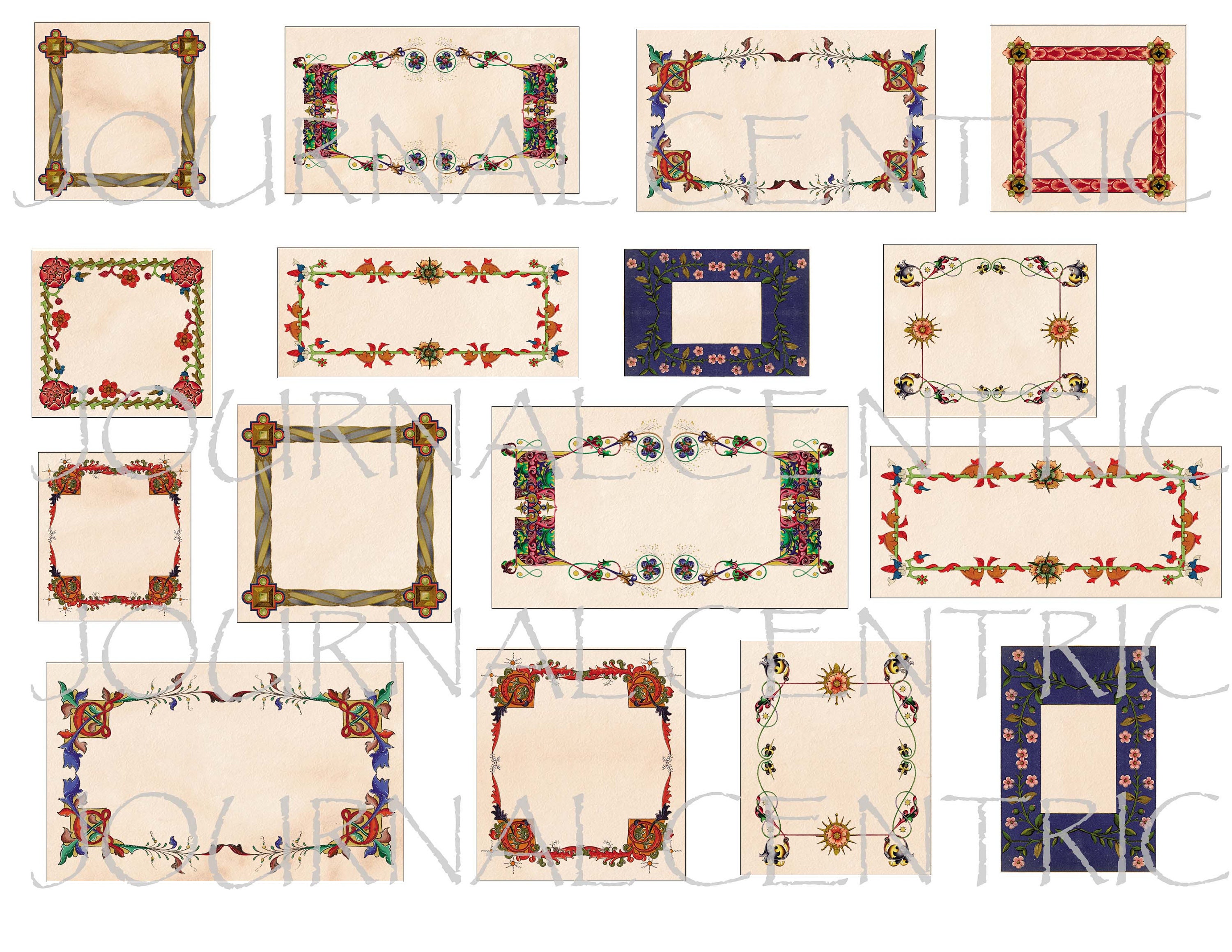 Fancy Medieval-Themed Labels Digital Kit Collage Pieces | Etsy