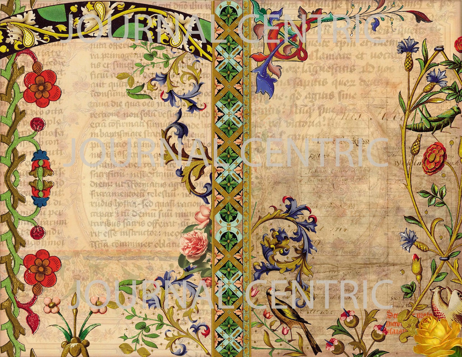 Medieval Floral Digital Journal Kit - Etsy