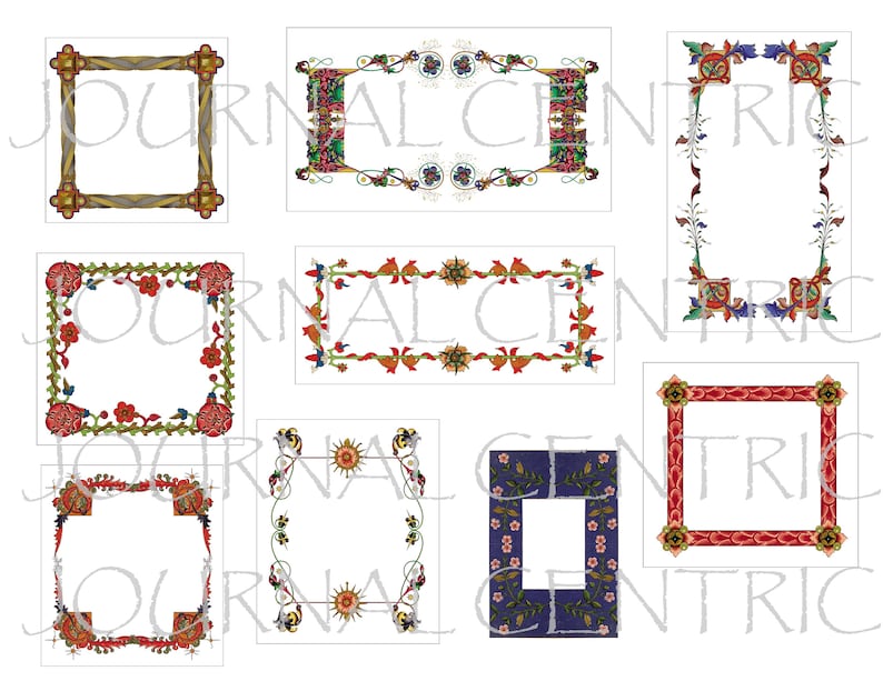 Fancy Medieval-themed Labels Digital Kit Collage Pieces - Etsy