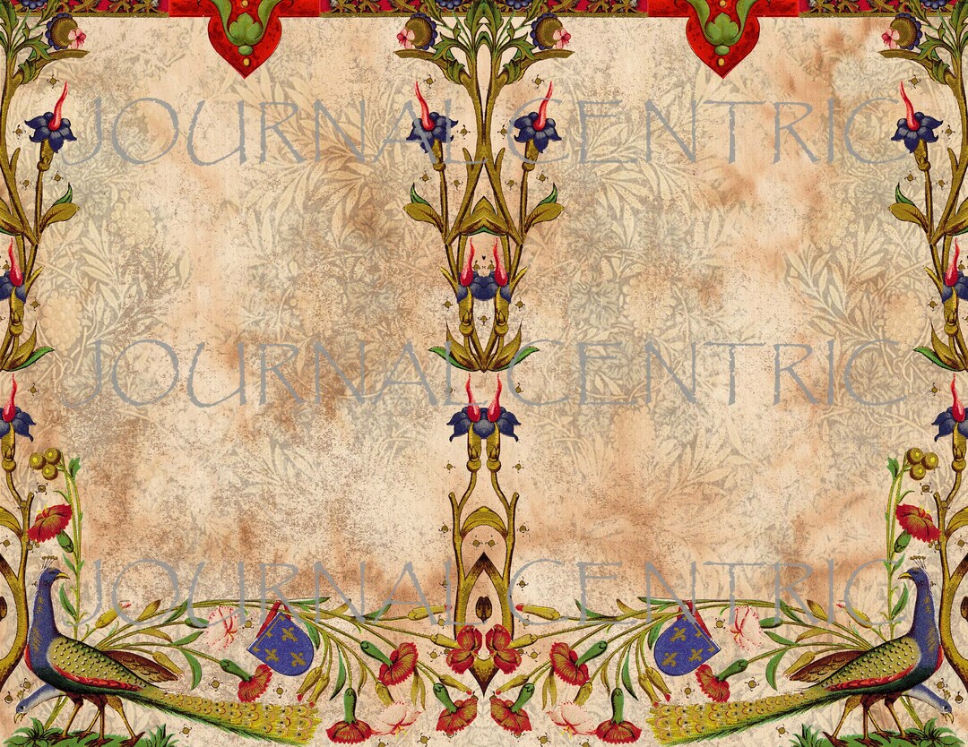 Medieval Floral Theme Digital Journal Pages Kit - Etsy