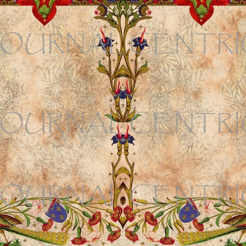 Medieval Floral Digital Journal Kit - Etsy