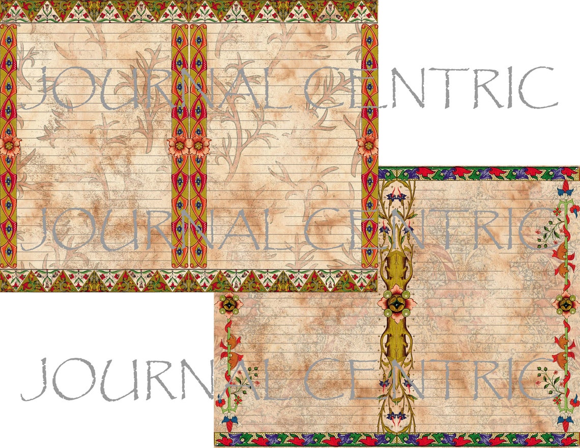 Medieval Floral Theme Digital Journal Pages Kit - Etsy