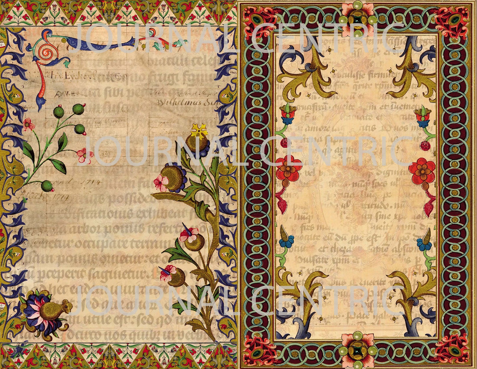 Medieval Floral Digital Journal Kit - Etsy
