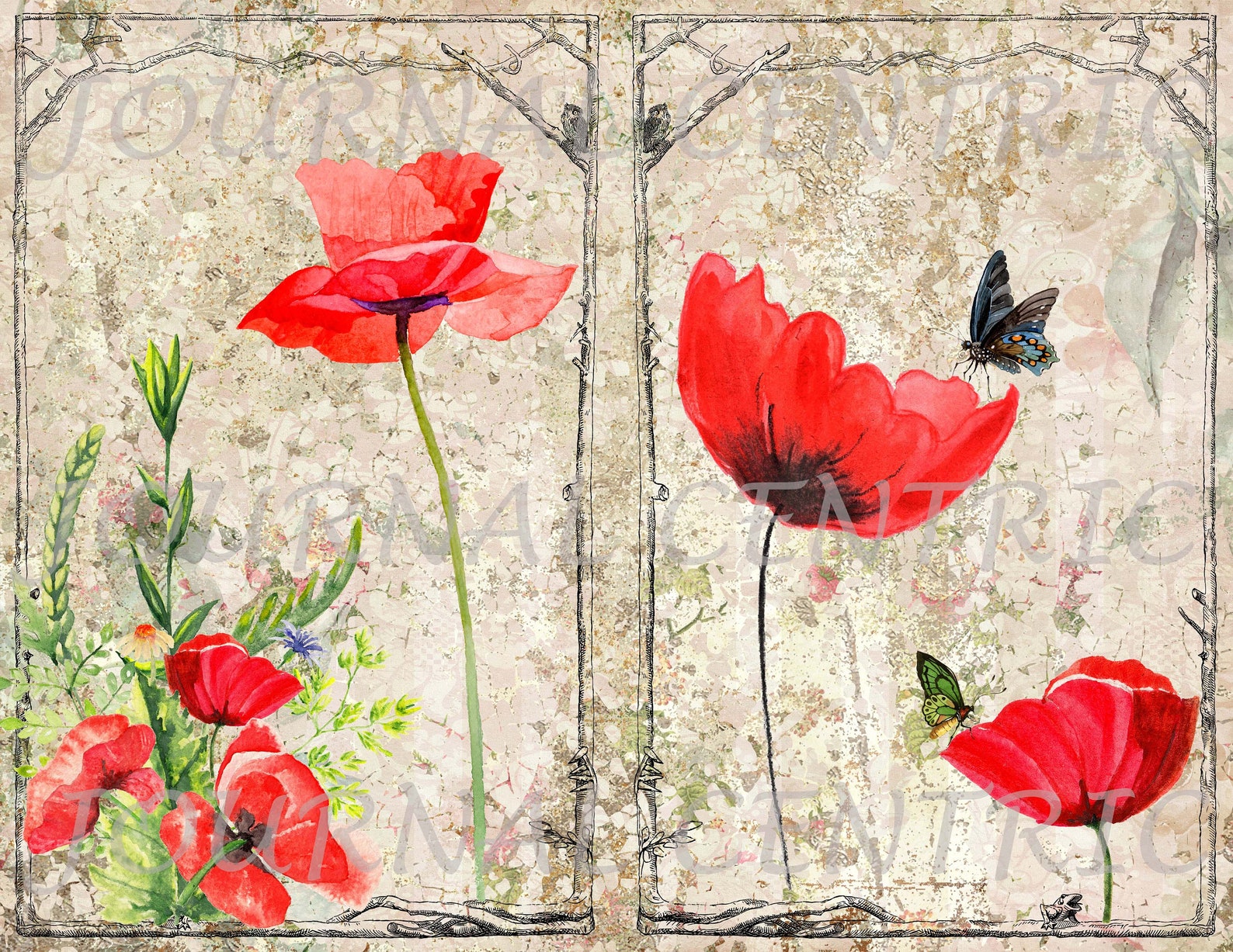 Poppy Love Digital Journal Kit - Etsy